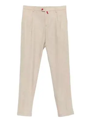 Kiton Pleated Straight-leg Trousers - Neutrals