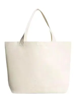 Maison Kitsuné Maison Kitsuné Double Fox Head Tote Bag White