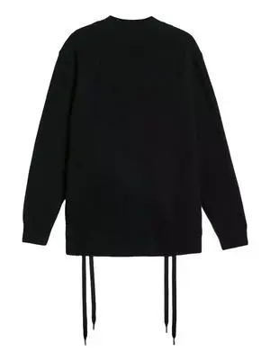 Simone Rocha Merino Wool Sweater With Lace-up Detail - Black