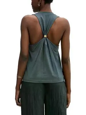 SESSUN Racerback Tank Top With Twisted Detail - Blue
