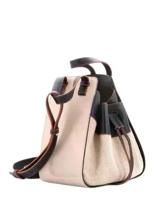 Loewe Hammock Bag Leather And Canvas Small Shoulder Bag - Neutrals