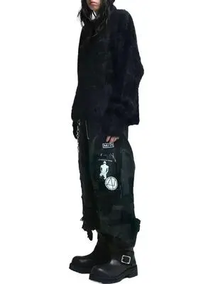 FILTH Brushed Finish Long-sleeve Sweater - Black