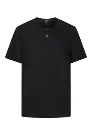 JAMES PERSE Henley-neck Cotton T-shirt