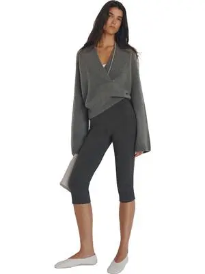 REFORMATION Jill Cropped Knit Pant Heather - Grey