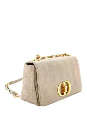 Dior Caro Bag Cannage Quilt Calfskin Shoulder Bag - Neutrals