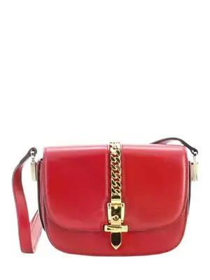 Gucci Sylvie 1969 Shoulder Bag Leather Mini Crossbody Bag - Red