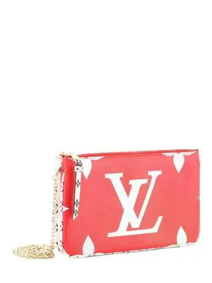 LOUIS VUITTON Double Zip Pochette Limited Edition Colored Monogram Giant Clutch Bag
