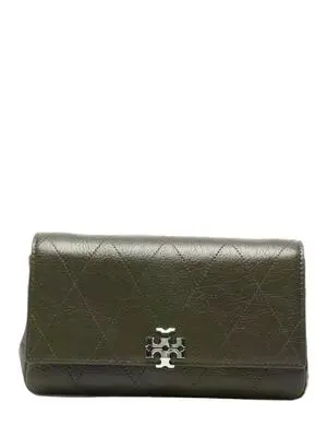Tory Burch Charlie Quilted Clutch Bag - Green