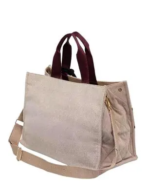 Liu Jo Large Cloth Tote Bag With Embossed Logo - Neutrals