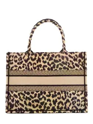 Dior Book Mizza Embroidered Canvas Medium Tote Bag - Brown