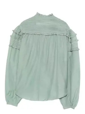 MARANT ETOILE Doane Ruffled Pleated Blouse - Green