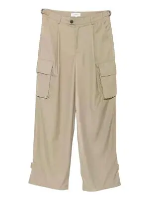FOUND Pleated Detail Button-tab Cargo Pants - Green