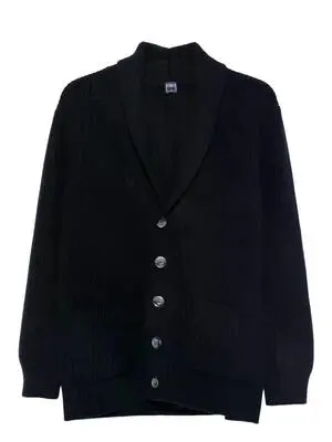 Fedeli Ribbed-knit Shawl-collar Cardigan - Blue