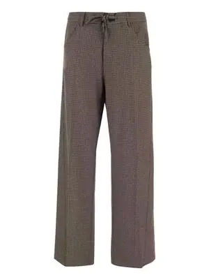 DARKPARK Houndstooth Pattern Drawstring Trousers