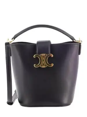 Celine Louise Bag Leather Small Bucket Bag Black