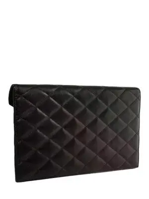 Saint Laurent Saint Laurent Paris Pouch In Grain-de-Poudre Leather Black