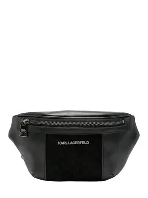 KARL LAGERFELD Karl Lagerfeld Logo Plaque Monogram Pattern Belt Bag
