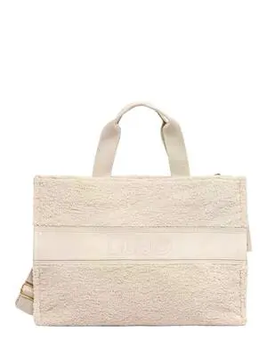 Liu Jo LIU JO Faux-Shearling Logo Tote Bag Neutrals