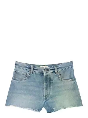 Miu Miu Raw-cut Denim Shorts - Blue