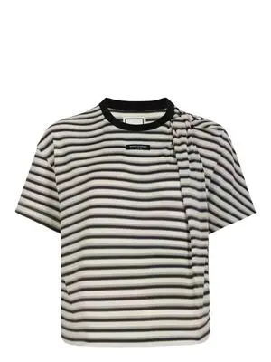 WOOYOUNGMI Striped Draped T-shirt