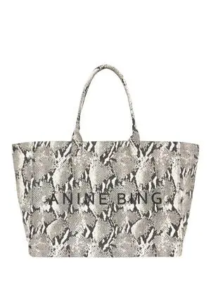 ANINE BING Python-print Tote Bag - Gray
