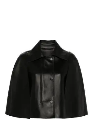 TOTEME Collared Button-up Cape Jacket - Black