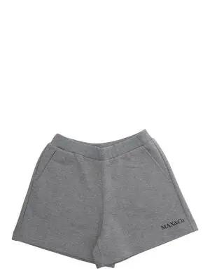 MAXCO. Max&co. Wide Leg Relaxed Fit Shorts With Graphic Print - Gray