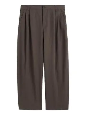 Cos Cotton Relaxed-fit Barrel-leg Utility Pants - Brown