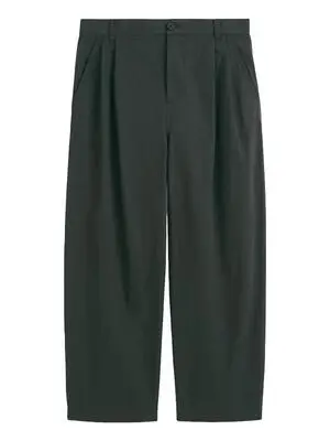 Cos Cotton Relaxed-fit Barrel-leg Utility Pants - Green