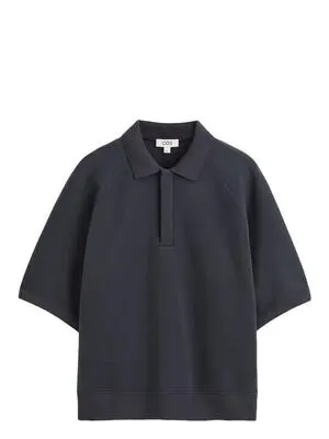 Cos Scuba-jersey Polo Shirt - Navy