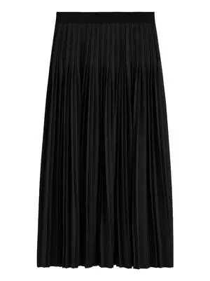Cos Pleated Crepe Midi Skirt - Black