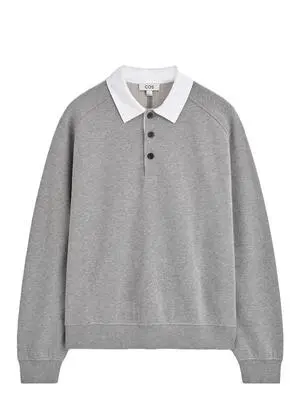 COS Contrast-collar Jersey Polo Shirt