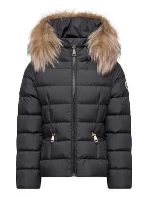 Moncler Boedette Hooded Down Jacket With Shearling Trim - Black