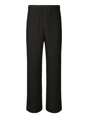 Issey Miyake Pleated Straight-leg Trousers - Black