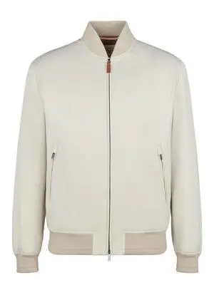 TOD'S Brera Bomber Jacket In Soft Touch Microfiber - White