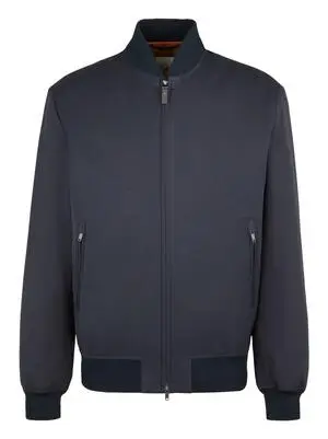 TOD'S Brera Bomber Jacket In Soft Touch Microfiber - Blue