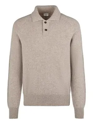 TOD'S Alpaca And Cashmere Blend Knit Polo Shirt - Grey