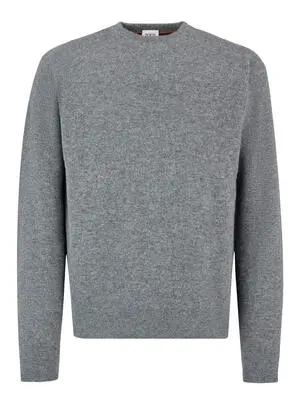 TOD'S Round-neck Cashmere Pullover With Suede Ribbing - Grey