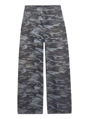 Balenciaga Wide Leg Camouflage Jeans - Grey