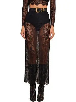 L'Agence Raymonde Lace Maxi Skirt - Black