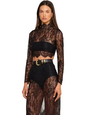 L'AGENCE L'AGENCE Henriette Cropped Lace Top