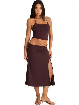 SASHA THERESE Hazel Midi Skirt - Chocolate