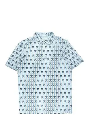 RUGGEDBUTTS Knit Short Sleeve Performance Polo Tiny Blue Batter Up