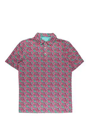 RUGGEDBUTTS Knit Short Sleeve Performance Polo Tiny Bright Blossoms