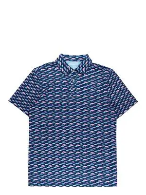 RUGGEDBUTTS Knit Short Sleeve Performance Polo Tiny Whale Harbor