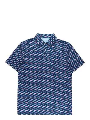 RUGGEDBUTTS Knit Short Sleeve Performance Polo Tiny Whale Harbor
