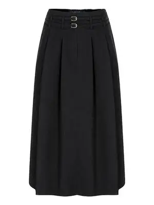 EXQUISE Evelynn Midi Skirt - Black