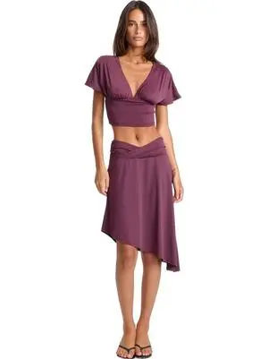 SASHA THERESE Winnie Midi Skirt - Wine