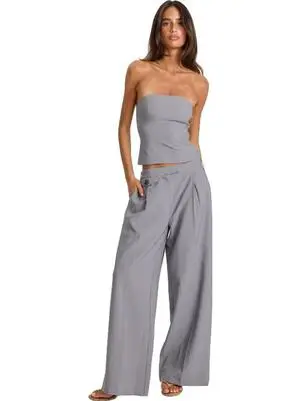 SASHA THERESE Astra Wide Leg Trousers - Grey