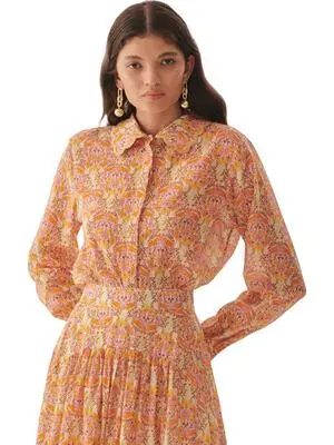 EXQUISE Eloise Collar Floral Shirt - Multi Color